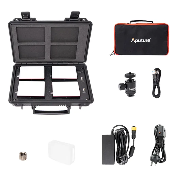 Aputure MC 4-Light Travel Kit with Charging Case - Creatorbuk